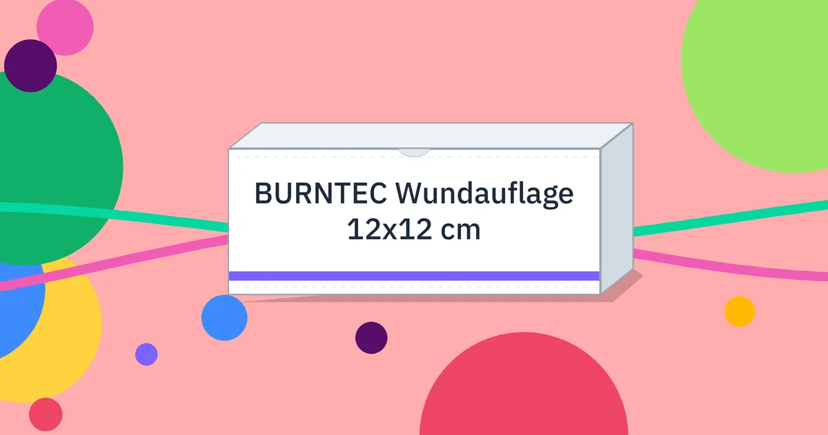 Symbolbild: Packung mit der Aufschrift BURNTEC Wundauflage 12x12 cm (PZN 15193594) – Verfügbarkeit und Bezug in Apotheken in Frankfurt am Main