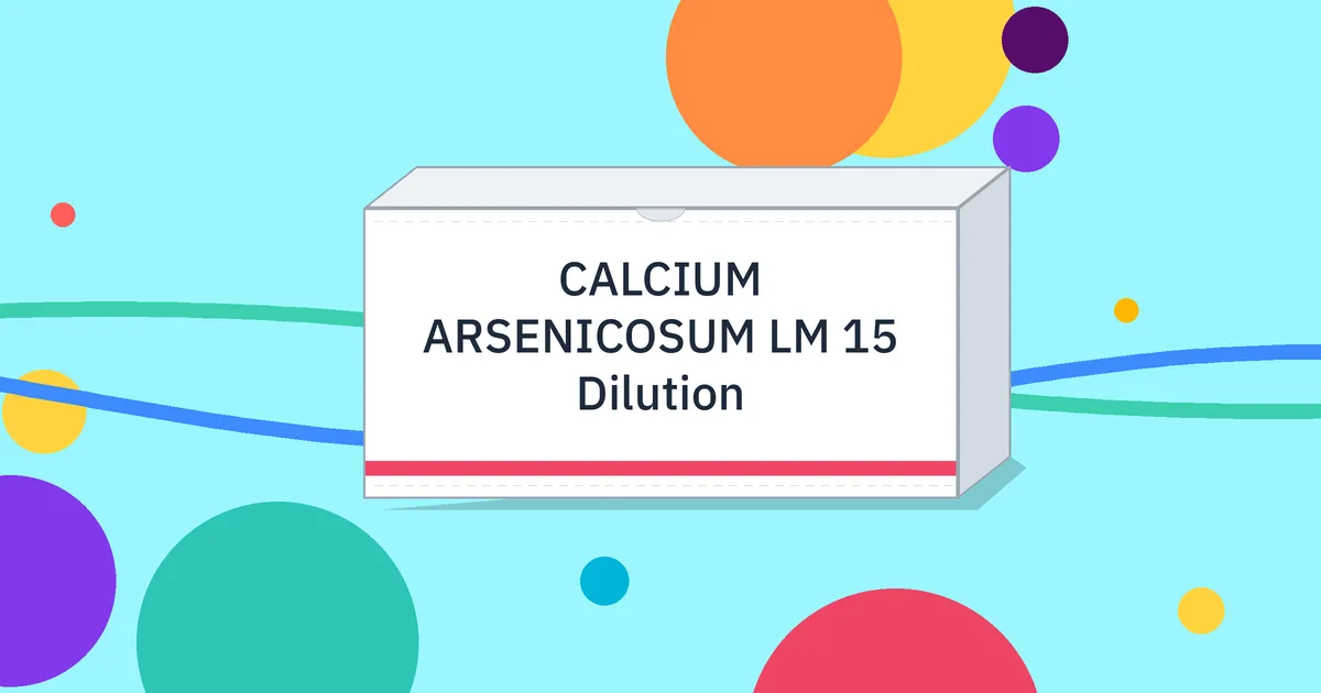 Symbolbild: Packung mit der Aufschrift CALCIUM ARSENICOSUM LM 15 Dilution (PZN 12800036) – Verfügbarkeit und Bezug in Apotheken in Frankfurt am Main