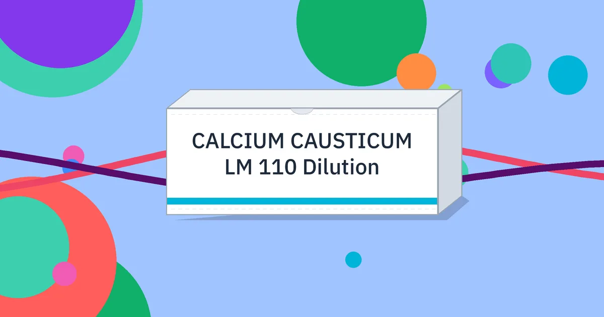 Symbolbild: Packung mit der Aufschrift CALCIUM CAUSTICUM LM 110 Dilution (PZN 12804229) – Verfügbarkeit und Bezug in Apotheken in Frankfurt am Main