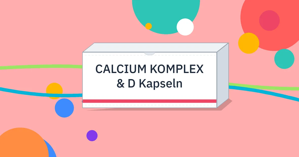 Symbolbild: Packung mit der Aufschrift CALCIUM KOMPLEX & D Kapseln (PZN 01958716) – Verfügbarkeit und Bezug in Apotheken in Frankfurt am Main