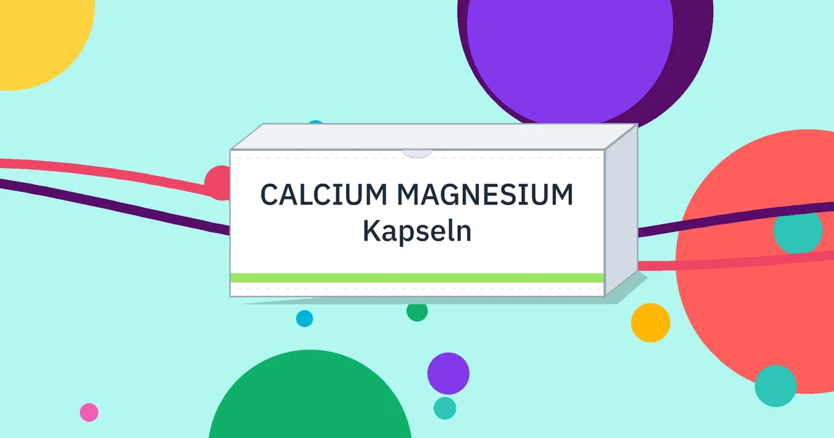 Symbolbild: Packung mit der Aufschrift CALCIUM MAGNESIUM Kapseln (PZN 05382822) – Verfügbarkeit und Bezug in Apotheken in Frankfurt am Main