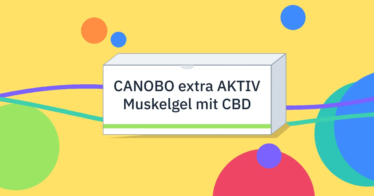 Symbolbild: Packung mit der Aufschrift CANOBO extra AKTIV Muskelgel mit CBD (PZN 15583349) – Verfügbarkeit und Bezug in Apotheken in Frankfurt am Main