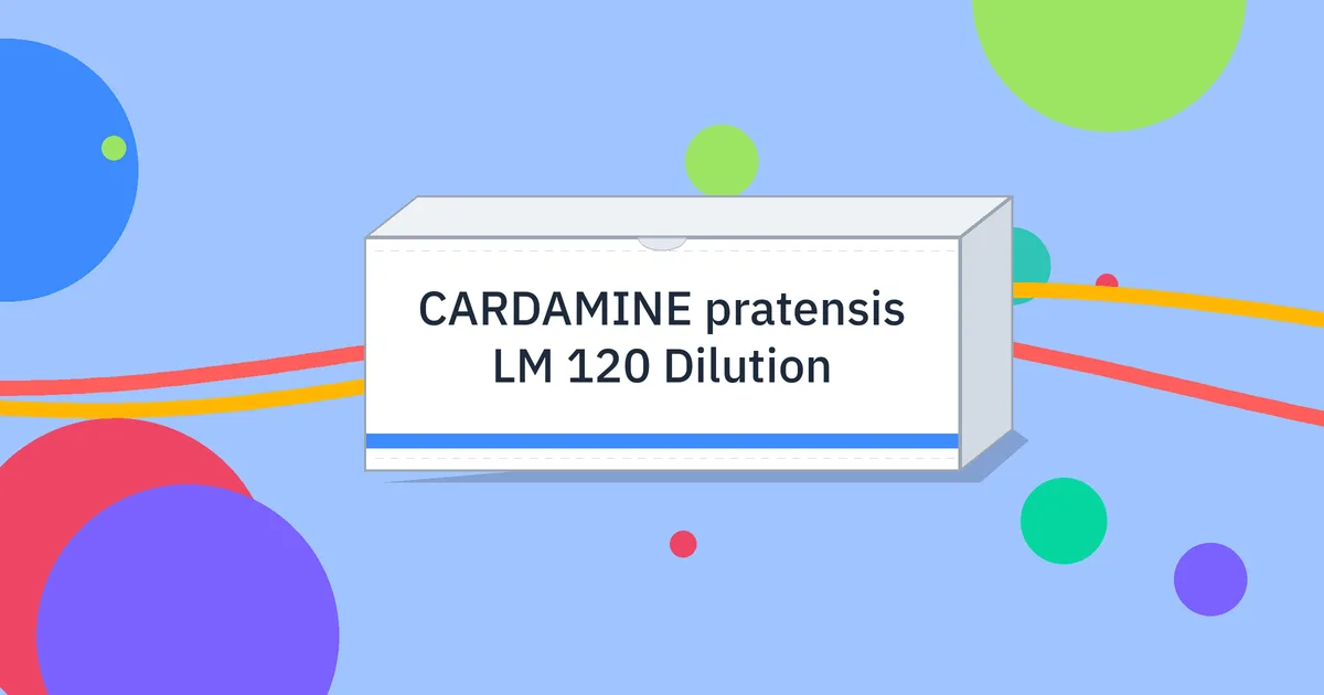 Symbolbild: Packung mit der Aufschrift CARDAMINE pratensis LM 120 Dilution (PZN 13429466) – Verfügbarkeit und Bezug in Apotheken in Frankfurt am Main
