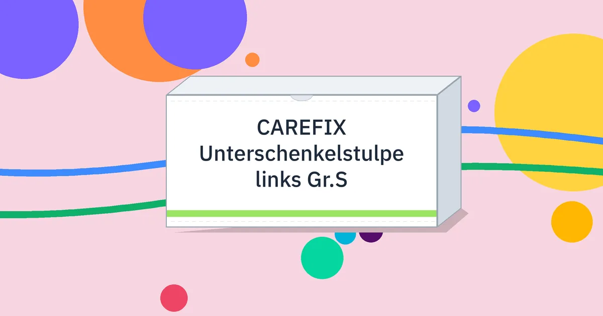 Symbolbild: Packung mit der Aufschrift CAREFIX Unterschenkelstulpe links Gr.S (PZN 15254539) – Verfügbarkeit und Bezug in Apotheken in Frankfurt am Main
