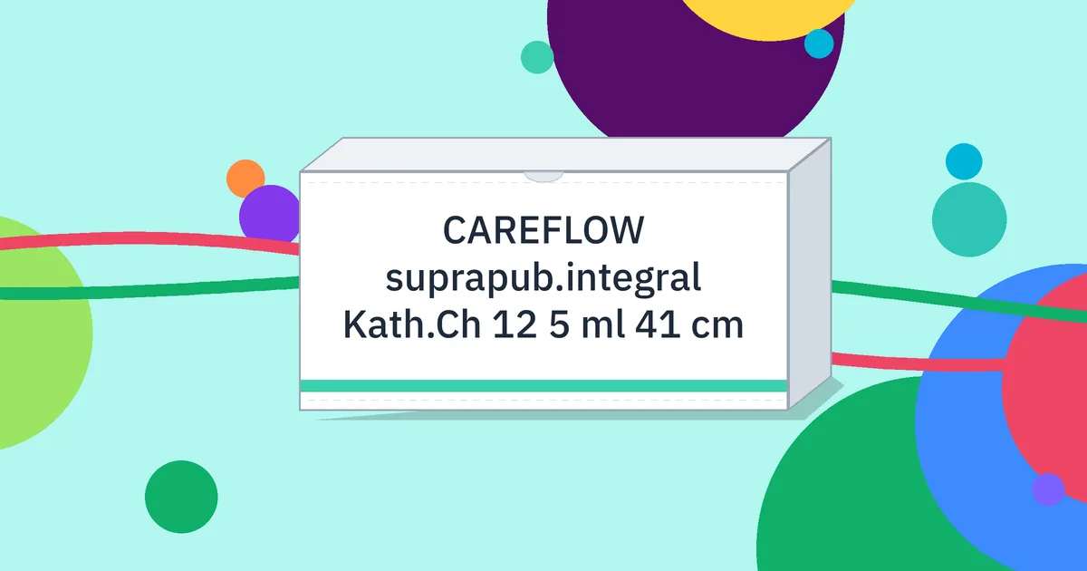 Symbolbild: Packung mit der Aufschrift CAREFLOW suprapub.integral Kath.Ch 12 5 ml 41 cm (PZN 16840937) – Verfügbarkeit und Bezug in Apotheken in Frankfurt am Main