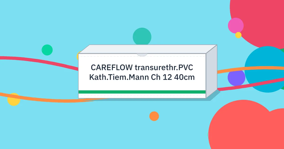 Symbolbild: Packung mit der Aufschrift CAREFLOW transurethr.PVC Kath.Tiem.Mann Ch 12 40cm (PZN 18321124) – Verfügbarkeit und Bezug in Apotheken in Frankfurt am Main