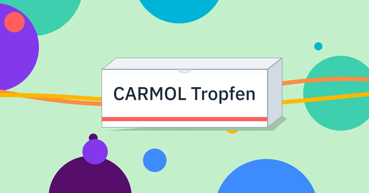 Symbolbild: Packung mit der Aufschrift CARMOL Tropfen (PZN 17387204) – Verfügbarkeit und Bezug in Apotheken in Frankfurt am Main