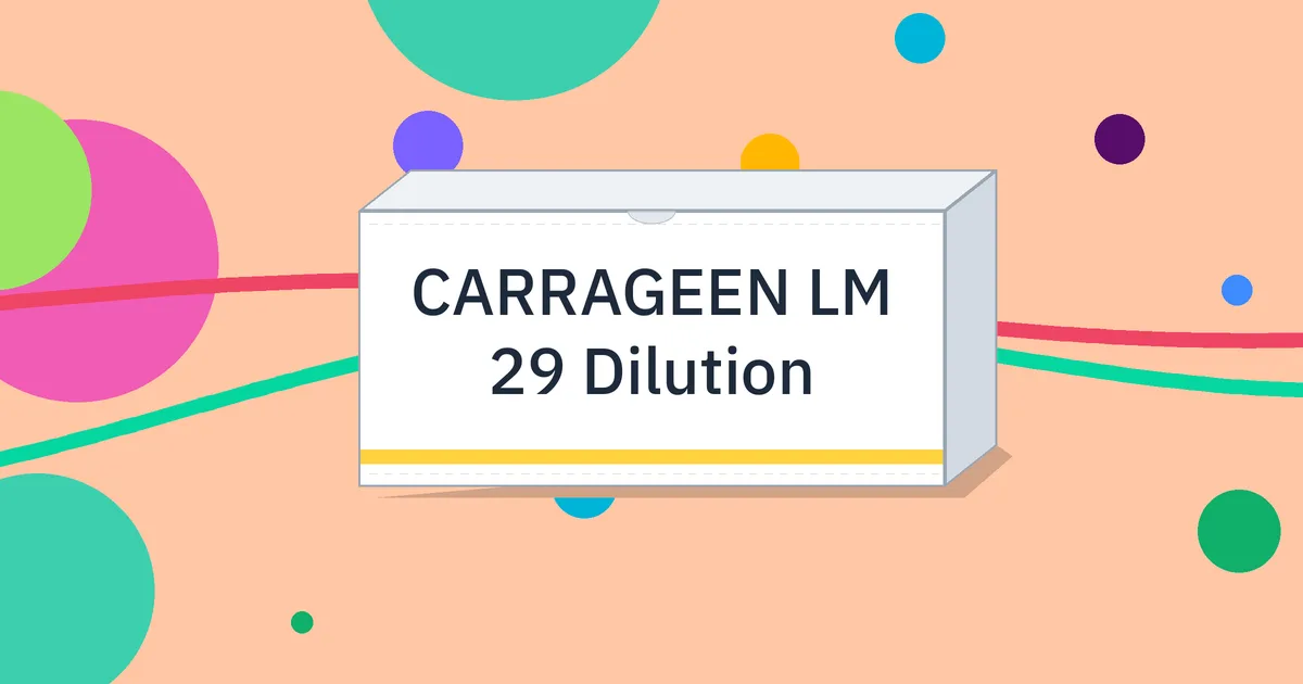 Symbolbild: Packung mit der Aufschrift CARRAGEEN LM 29 Dilution (PZN 13431233) – Verfügbarkeit und Bezug in Apotheken in Frankfurt am Main