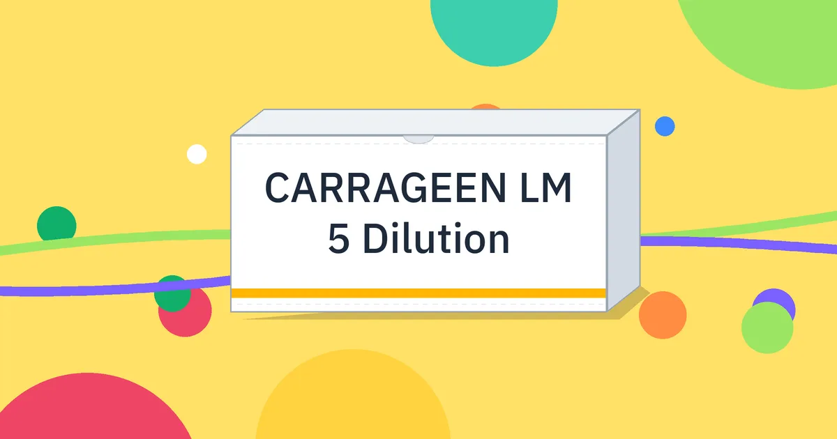 Symbolbild: Packung mit der Aufschrift CARRAGEEN LM 5 Dilution (PZN 13430937) – Verfügbarkeit und Bezug in Apotheken in Frankfurt am Main