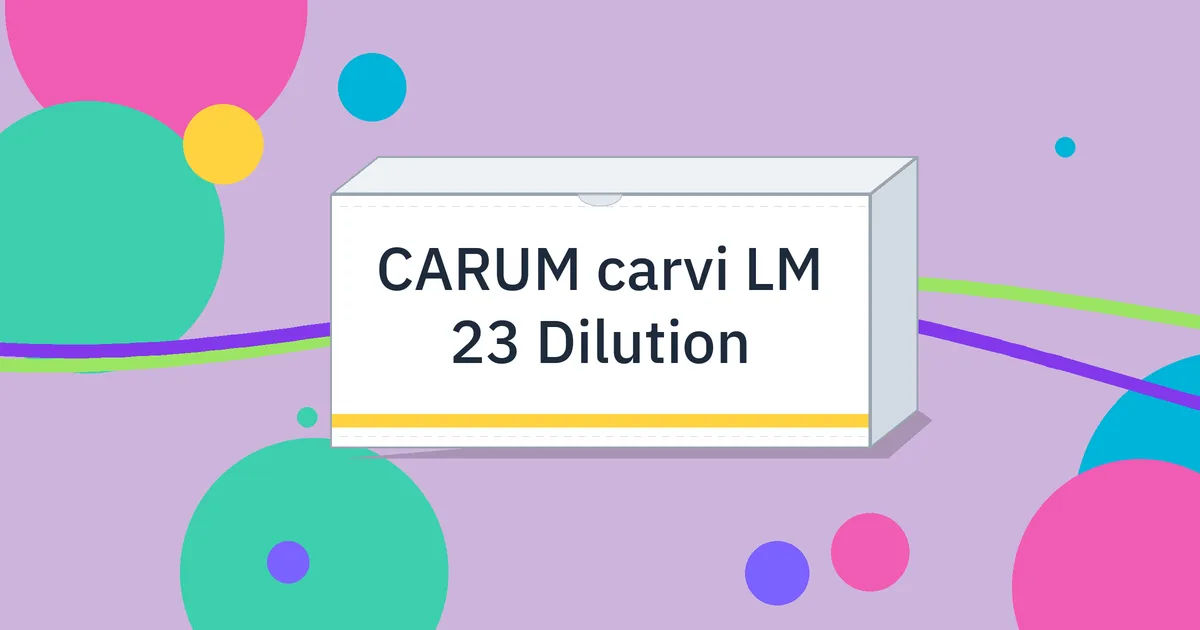 Symbolbild: Packung mit der Aufschrift CARUM carvi LM 23 Dilution (PZN 12811324) – Verfügbarkeit und Bezug in Apotheken in Frankfurt am Main