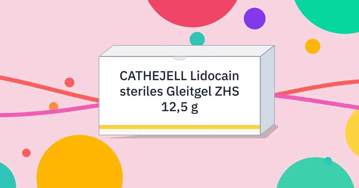 Symbolbild: Packung mit der Aufschrift CATHEJELL Lidocain steriles Gleitgel ZHS 12,5 g (PZN 20350305) – Verfügbarkeit und Bezug in Apotheken in Frankfurt am Main