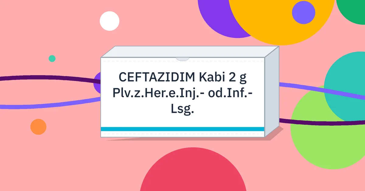 Symbolbild: Packung mit der Aufschrift CEFTAZIDIM Kabi 2 g Plv.z.Her.e.Inj.- od.Inf.-Lsg. (PZN 07316781) – Verfügbarkeit und Bezug in Apotheken in Frankfurt am Main