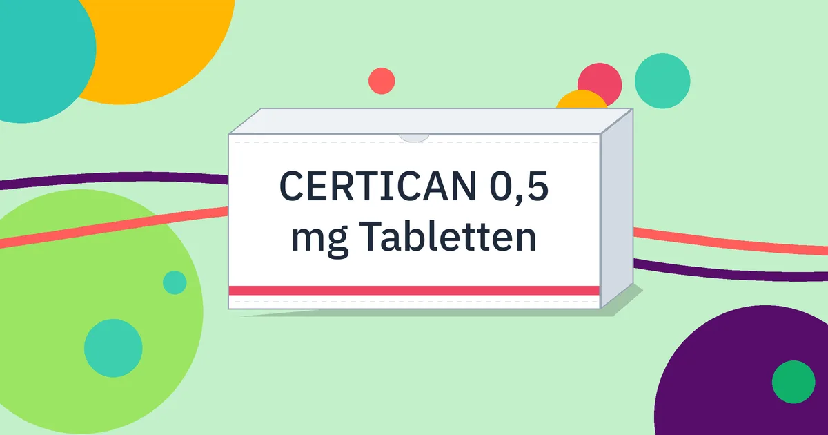 Symbolbild: Packung mit der Aufschrift CERTICAN 0,5 mg Tabletten (PZN 02572628) – Verfügbarkeit und Bezug in Apotheken in Frankfurt am Main