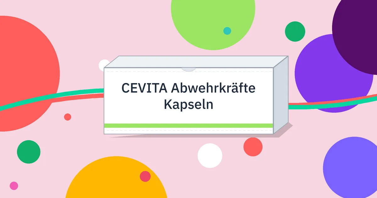 Symbolbild: Packung mit der Aufschrift CEVITA Abwehrkräfte Kapseln (PZN 08759500) – Verfügbarkeit und Bezug in Apotheken in Frankfurt am Main