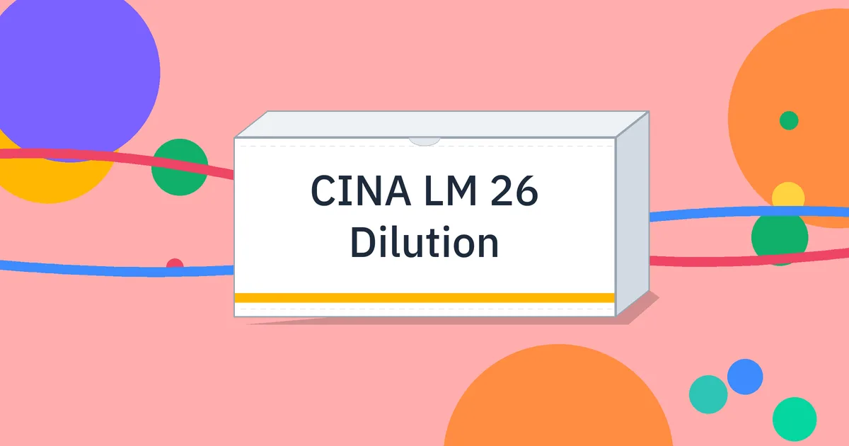 Symbolbild: Packung mit der Aufschrift CINA LM 26 Dilution (PZN 12819656) – Verfügbarkeit und Bezug in Apotheken in Frankfurt am Main