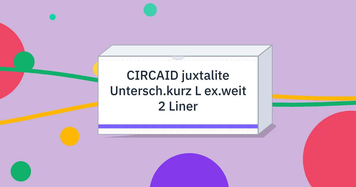 Symbolbild: Packung mit der Aufschrift CIRCAID juxtalite Untersch.kurz L ex.weit 2 Liner (PZN 17939141) – Verfügbarkeit und Bezug in Apotheken in Frankfurt am Main
