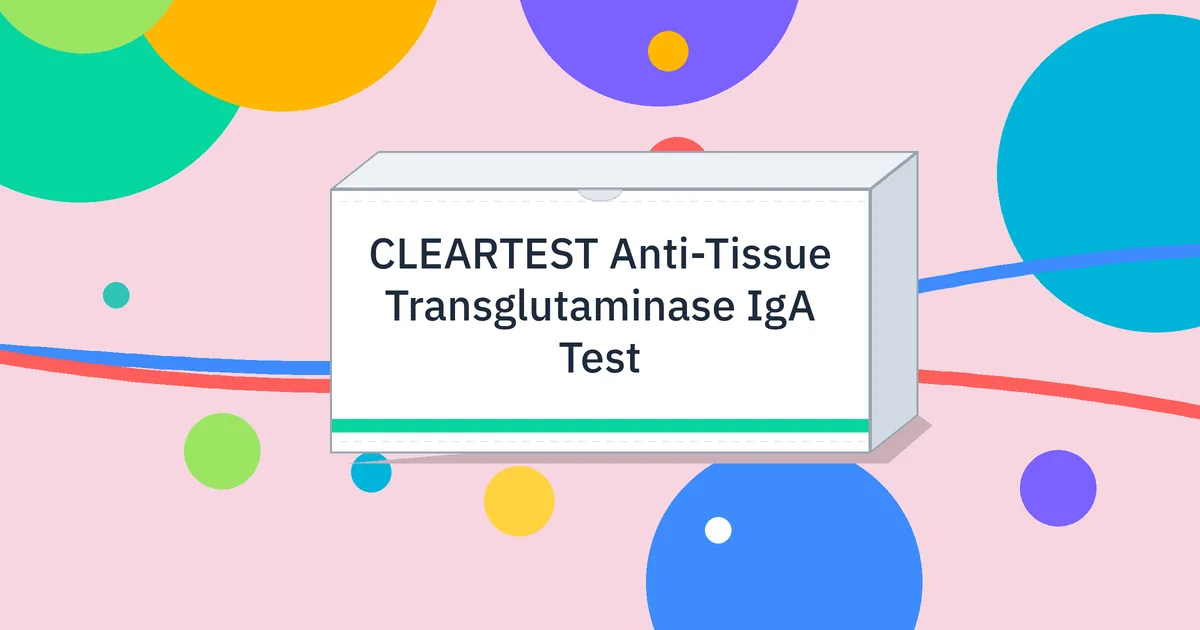 Symbolbild: Packung mit der Aufschrift CLEARTEST Anti-Tissue Transglutaminase IgA Test (PZN 18772246) – Verfügbarkeit und Bezug in Apotheken in Frankfurt am Main