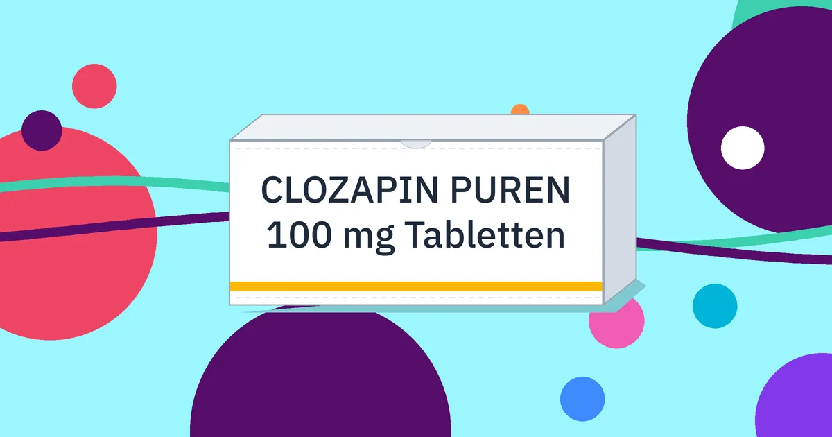 Symbolbild: Packung mit der Aufschrift CLOZAPIN PUREN 100 mg Tabletten (PZN 15237073) – Verfügbarkeit und Bezug in Apotheken in Frankfurt am Main