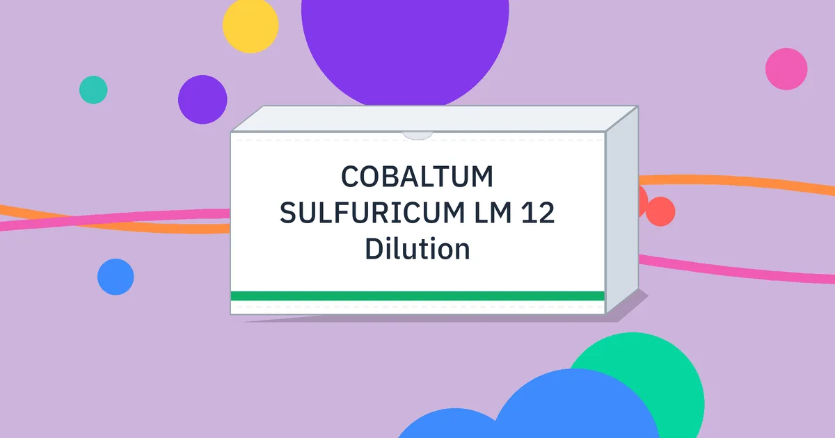 Symbolbild: Packung mit der Aufschrift COBALTUM SULFURICUM LM 12 Dilution (PZN 12824539) – Verfügbarkeit und Bezug in Apotheken in Frankfurt am Main