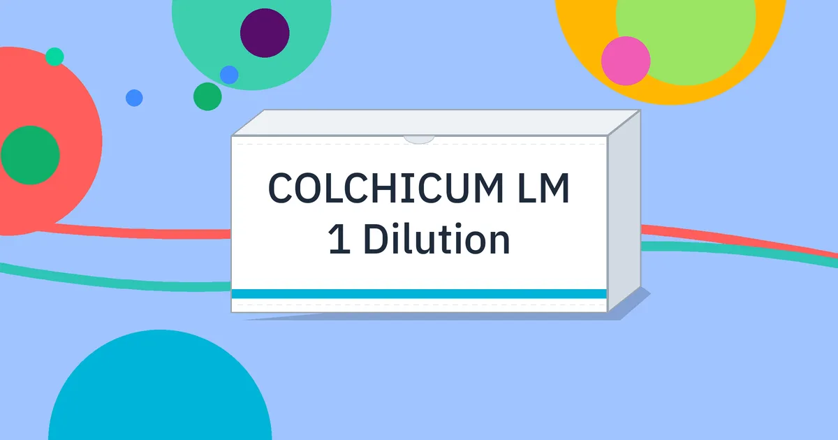 Symbolbild: Packung mit der Aufschrift COLCHICUM LM 1 Dilution (PZN 12832102) – Verfügbarkeit und Bezug in Apotheken in Frankfurt am Main