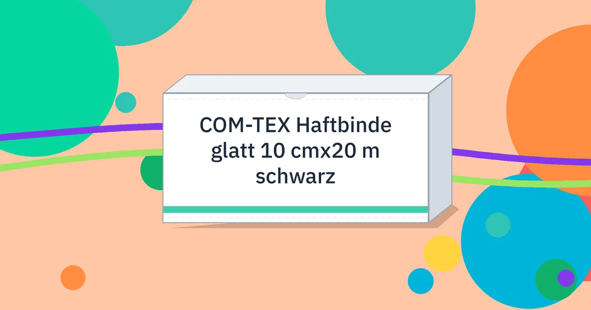 Symbolbild: Packung mit der Aufschrift COM-TEX Haftbinde glatt 10 cmx20 m schwarz (PZN 04722799) – Verfügbarkeit und Bezug in Apotheken in Frankfurt am Main