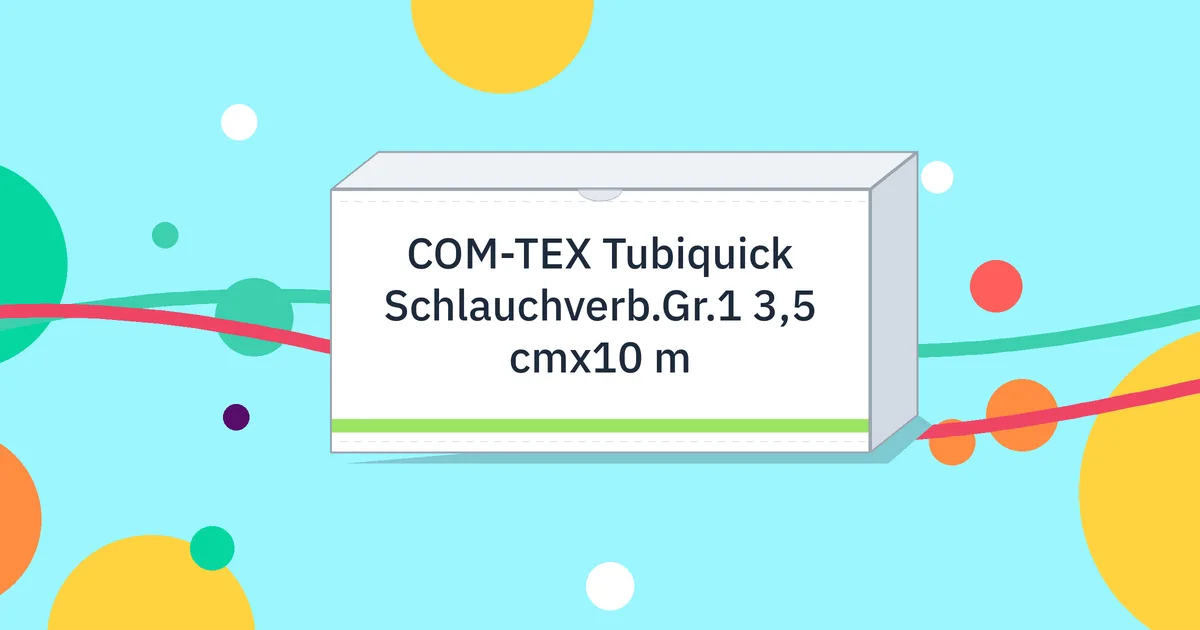 Symbolbild: Packung mit der Aufschrift COM-TEX Tubiquick Schlauchverb.Gr.1 3,5 cmx10 m (PZN 04723356) – Verfügbarkeit und Bezug in Apotheken in Frankfurt am Main