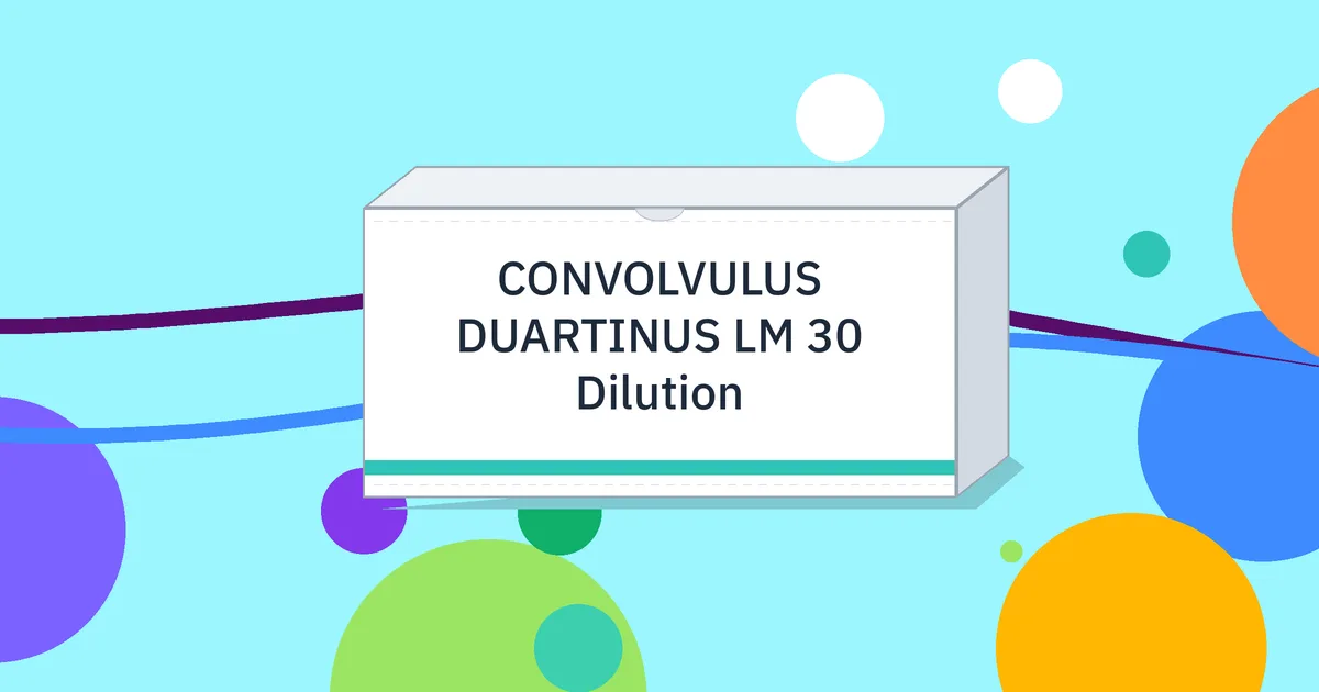 Symbolbild: Packung mit der Aufschrift CONVOLVULUS DUARTINUS LM 30 Dilution (PZN 13450868) – Verfügbarkeit und Bezug in Apotheken in Frankfurt am Main