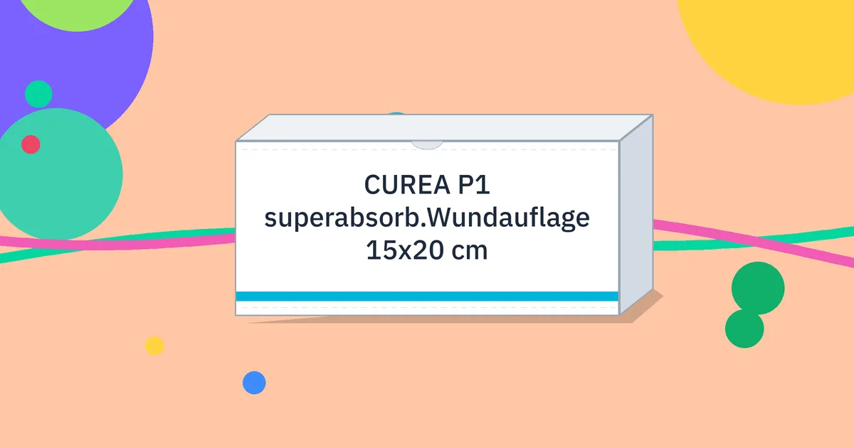 Symbolbild: Packung mit der Aufschrift CUREA P1 superabsorb.Wundauflage 15x20 cm (PZN 13167090) – Verfügbarkeit und Bezug in Apotheken in Frankfurt am Main
