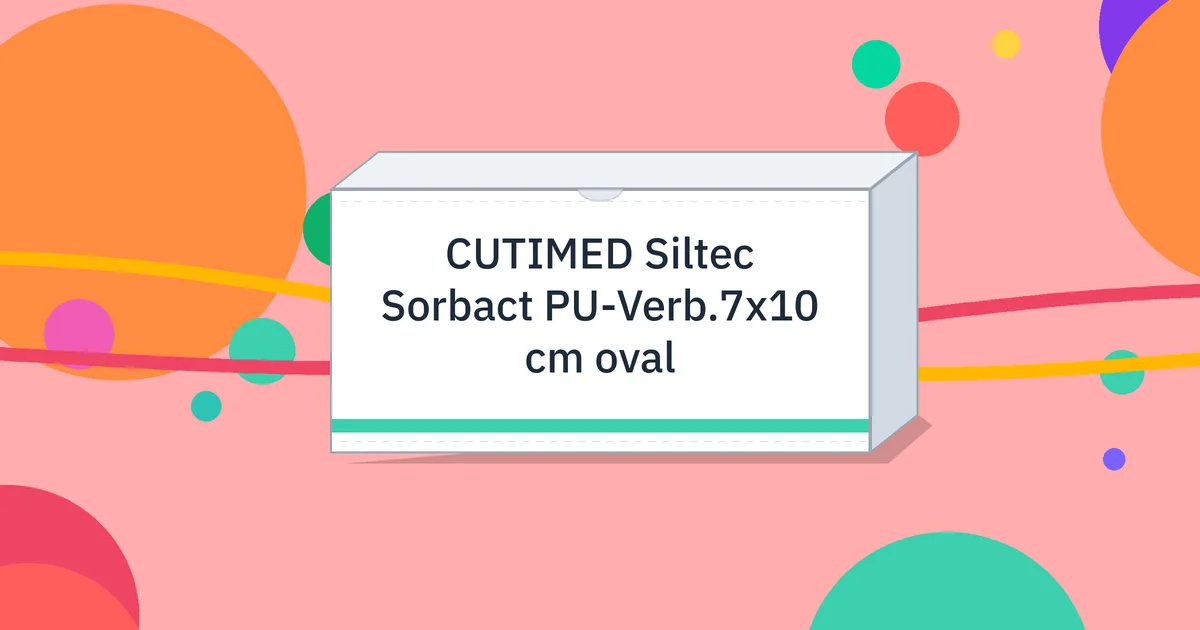 Symbolbild: Packung mit der Aufschrift CUTIMED Siltec Sorbact PU-Verb.7x10 cm oval (PZN 17200186) – Verfügbarkeit und Bezug in Apotheken in Frankfurt am Main