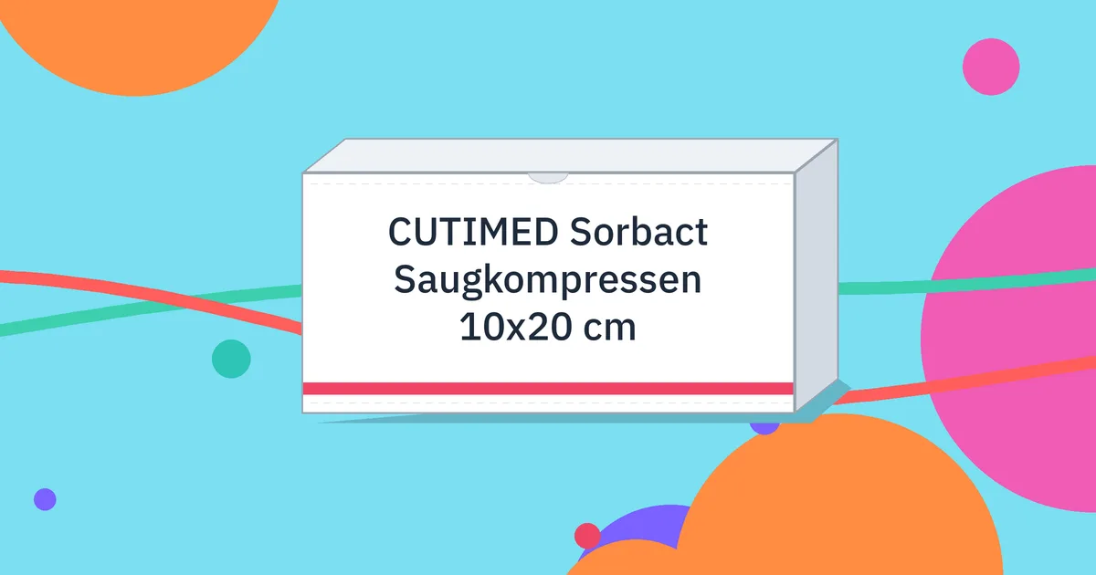 Symbolbild: Packung mit der Aufschrift CUTIMED Sorbact Saugkompressen 10x20 cm (PZN 17310526) – Verfügbarkeit und Bezug in Apotheken in Frankfurt am Main