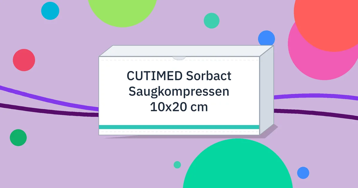 Symbolbild: Packung mit der Aufschrift CUTIMED Sorbact Saugkompressen 10x20 cm (PZN 18059382) – Verfügbarkeit und Bezug in Apotheken in Frankfurt am Main