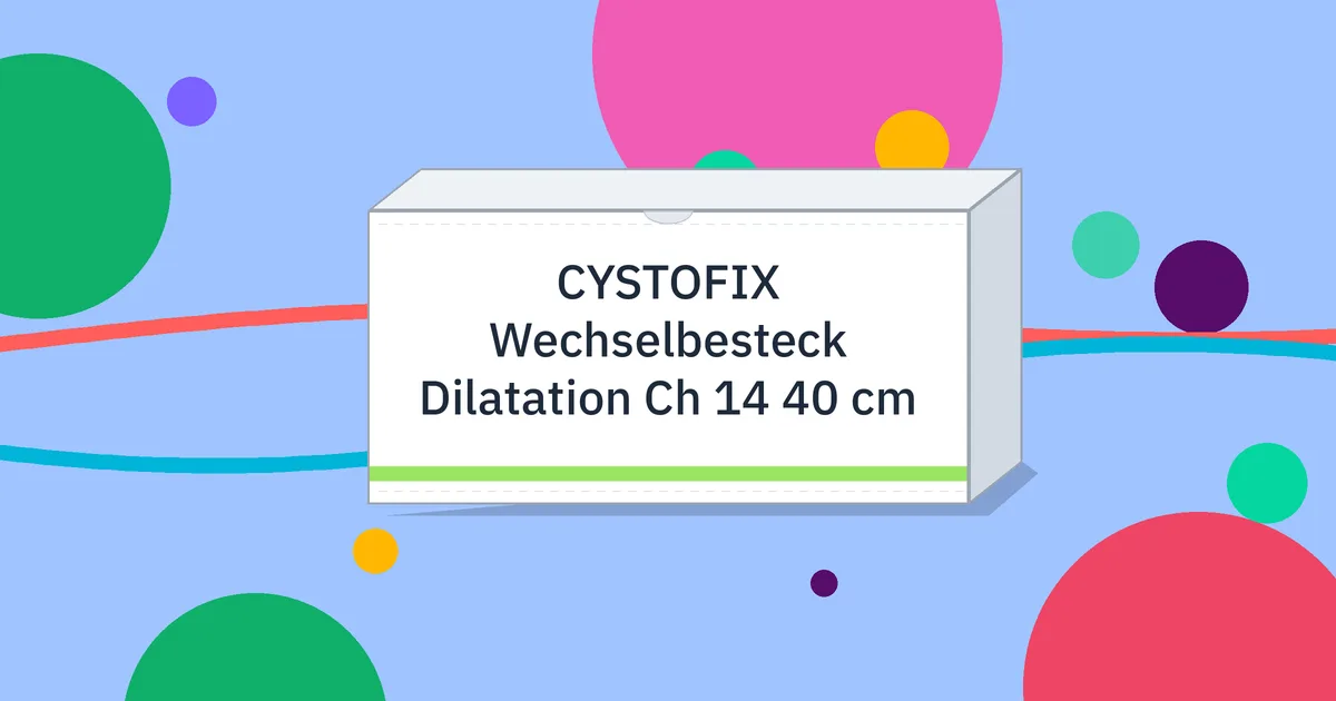 Symbolbild: Packung mit der Aufschrift CYSTOFIX Wechselbesteck Dilatation Ch 14 40 cm (PZN 11156403) – Verfügbarkeit und Bezug in Apotheken in Frankfurt am Main