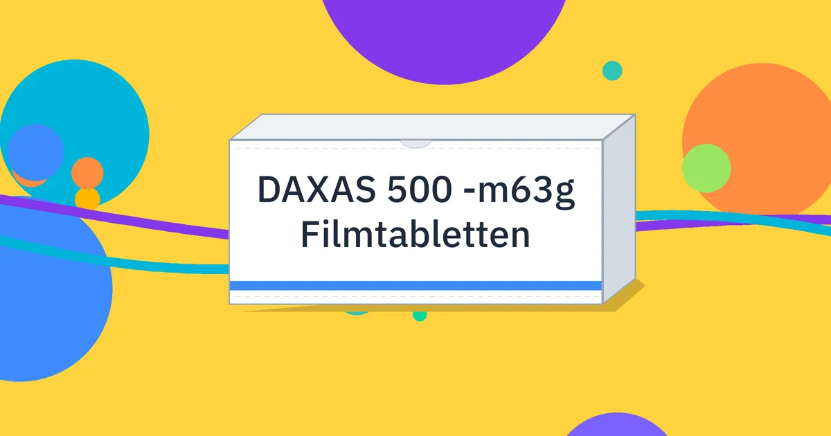 Symbolbild: Packung mit der Aufschrift DAXAS 500 -m63g Filmtabletten (PZN 11724907) – Verfügbarkeit und Bezug in Apotheken in Frankfurt am Main