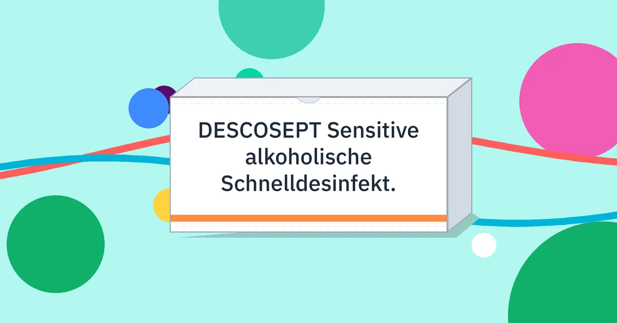 Symbolbild: Packung mit der Aufschrift DESCOSEPT Sensitive alkoholische Schnelldesinfekt. (PZN 15573233) – Verfügbarkeit und Bezug in Apotheken in Frankfurt am Main