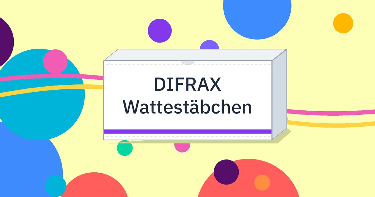 Symbolbild: Packung mit der Aufschrift DIFRAX Wattestäbchen (PZN 12518676) – Verfügbarkeit und Bezug in Apotheken in Frankfurt am Main