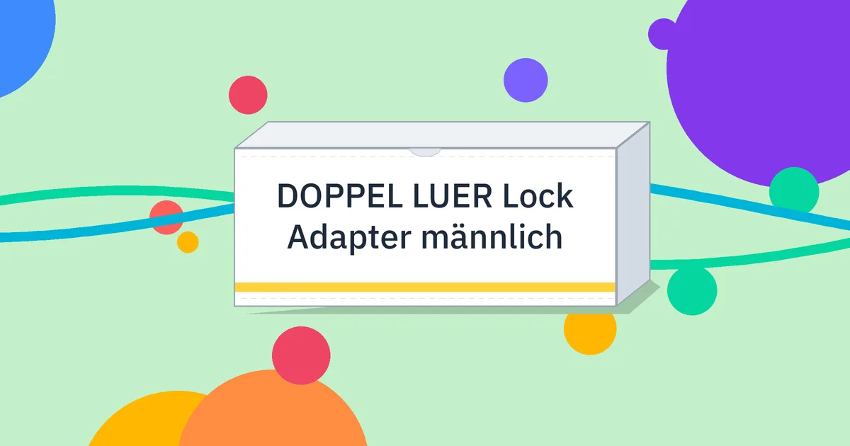 Symbolbild: Packung mit der Aufschrift DOPPEL LUER Lock Adapter männlich (PZN 13426278) – Verfügbarkeit und Bezug in Apotheken in Frankfurt am Main