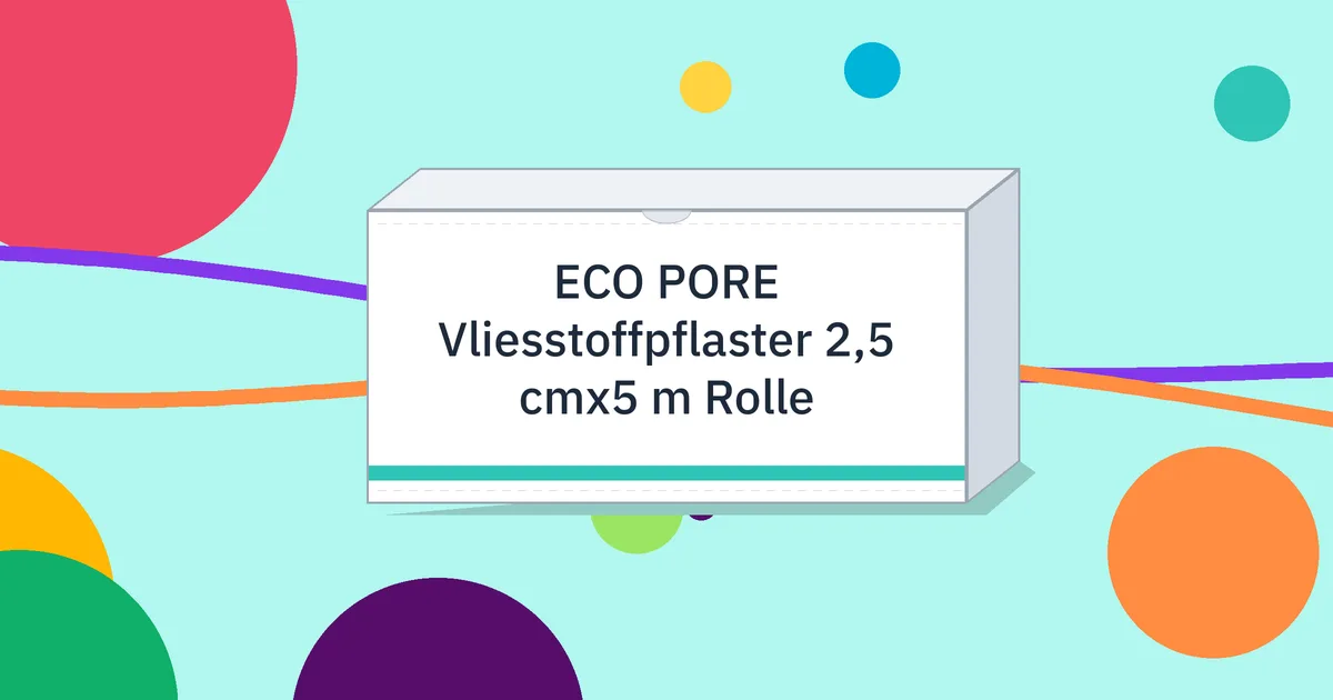 Symbolbild: Packung mit der Aufschrift ECO PORE Vliesstoffpflaster 2,5 cmx5 m Rolle (PZN 10732750) – Verfügbarkeit und Bezug in Apotheken in Frankfurt am Main
