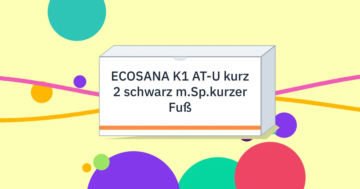 Symbolbild: Packung mit der Aufschrift ECOSANA K1 AT-U kurz 2 schwarz m.Sp.kurzer Fuß (PZN 04733171) – Verfügbarkeit und Bezug in Apotheken in Frankfurt am Main