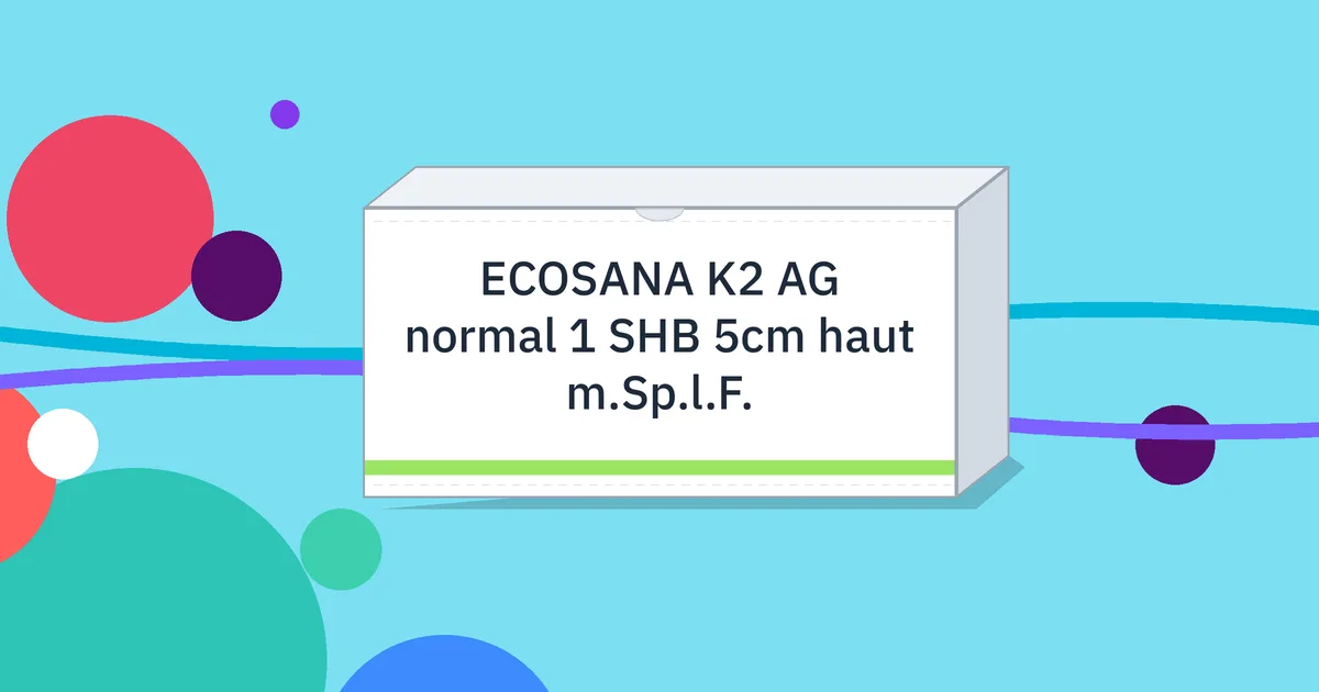 Symbolbild: Packung mit der Aufschrift ECOSANA K2 AG normal 1 SHB 5cm haut m.Sp.l.F. (PZN 10956886) – Verfügbarkeit und Bezug in Apotheken in Frankfurt am Main
