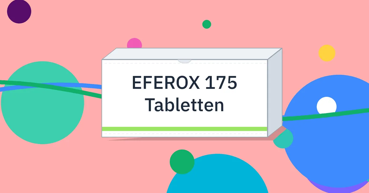 Symbolbild: Packung mit der Aufschrift EFEROX 175 Tabletten (PZN 09267839) – Verfügbarkeit und Bezug in Apotheken in Frankfurt am Main