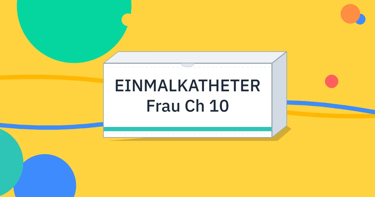 Symbolbild: Packung mit der Aufschrift EINMALKATHETER Frau Ch 10 (PZN 04476047) – Verfügbarkeit und Bezug in Apotheken in Frankfurt am Main