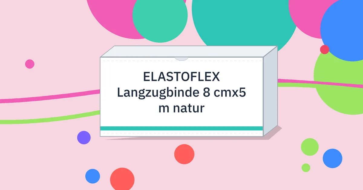 Symbolbild: Packung mit der Aufschrift ELASTOFLEX Langzugbinde 8 cmx5 m natur (PZN 17491864) – Verfügbarkeit und Bezug in Apotheken in Frankfurt am Main