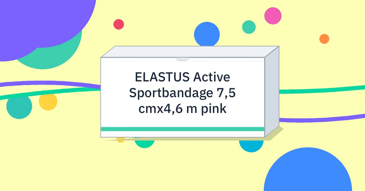 Symbolbild: Packung mit der Aufschrift ELASTUS Active Sportbandage 7,5 cmx4,6 m pink (PZN 10328635) – Verfügbarkeit und Bezug in Apotheken in Frankfurt am Main