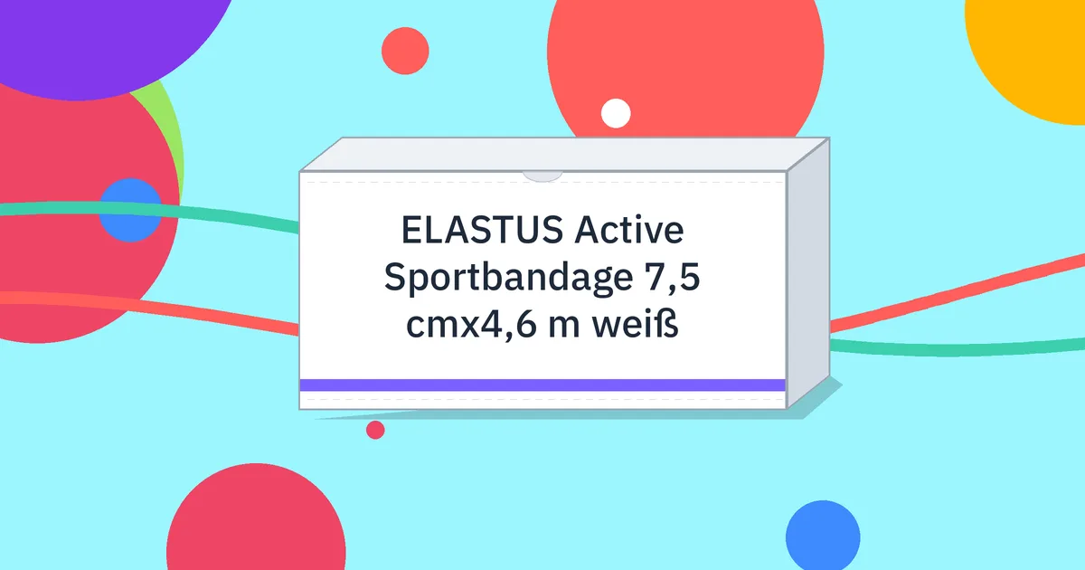 Symbolbild: Packung mit der Aufschrift ELASTUS Active Sportbandage 7,5 cmx4,6 m weiß (PZN 06103072) – Verfügbarkeit und Bezug in Apotheken in Frankfurt am Main