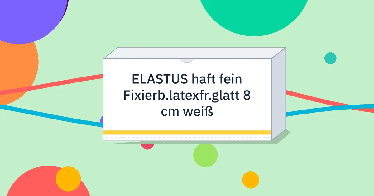 Symbolbild: Packung mit der Aufschrift ELASTUS haft fein Fixierb.latexfr.glatt 8 cm weiß (PZN 10413648) – Verfügbarkeit und Bezug in Apotheken in Frankfurt am Main