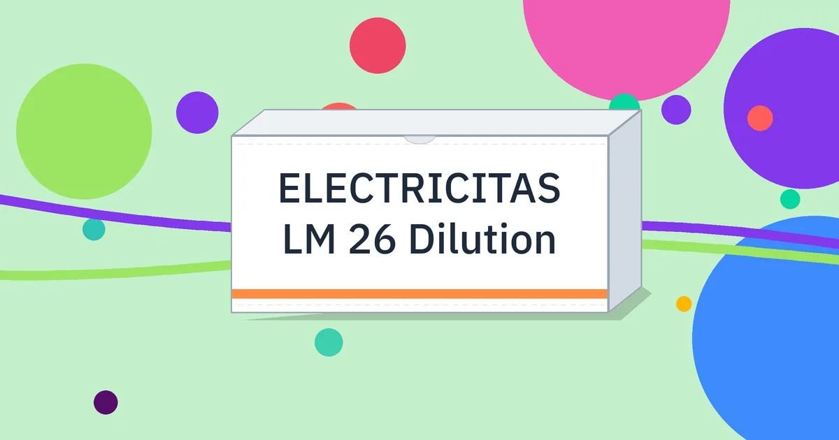 Symbolbild: Packung mit der Aufschrift ELECTRICITAS LM 26 Dilution (PZN 12844565) – Verfügbarkeit und Bezug in Apotheken in Frankfurt am Main