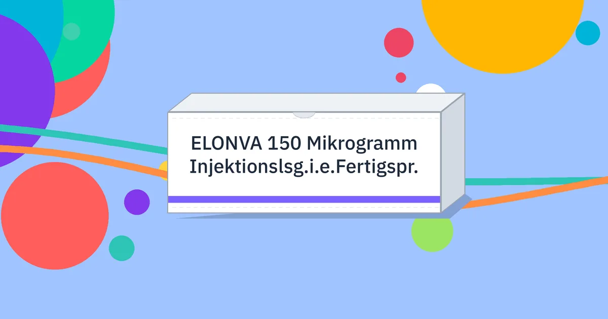 Symbolbild: Packung mit der Aufschrift ELONVA 150 Mikrogramm Injektionslsg.i.e.Fertigspr. (PZN 10552410) – Verfügbarkeit und Bezug in Apotheken in Frankfurt am Main