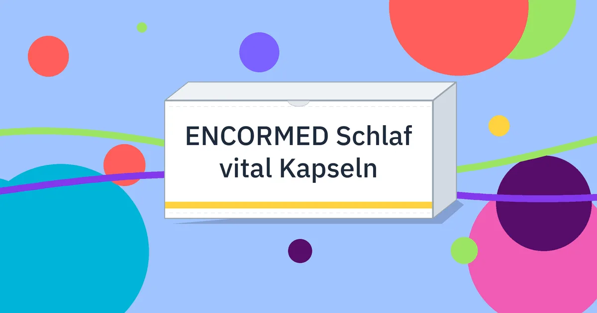Symbolbild: Packung mit der Aufschrift ENCORMED Schlaf vital Kapseln (PZN 11858418) – Verfügbarkeit und Bezug in Apotheken in Frankfurt am Main