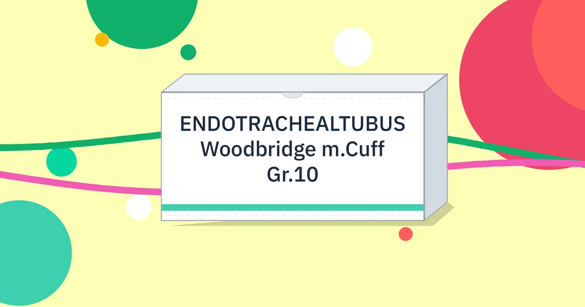 Symbolbild: Packung mit der Aufschrift ENDOTRACHEALTUBUS Woodbridge m.Cuff Gr.10 (PZN 04872004) – Verfügbarkeit und Bezug in Apotheken in Frankfurt am Main