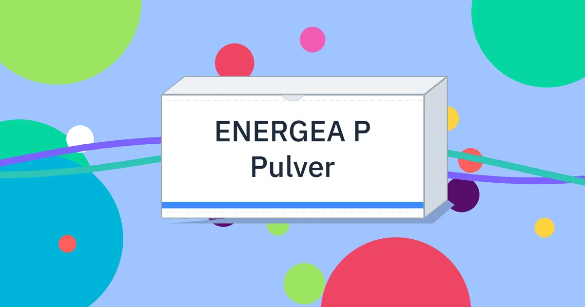 Symbolbild: Packung mit der Aufschrift ENERGEA P Pulver (PZN 16673356) – Verfügbarkeit und Bezug in Apotheken in Frankfurt am Main